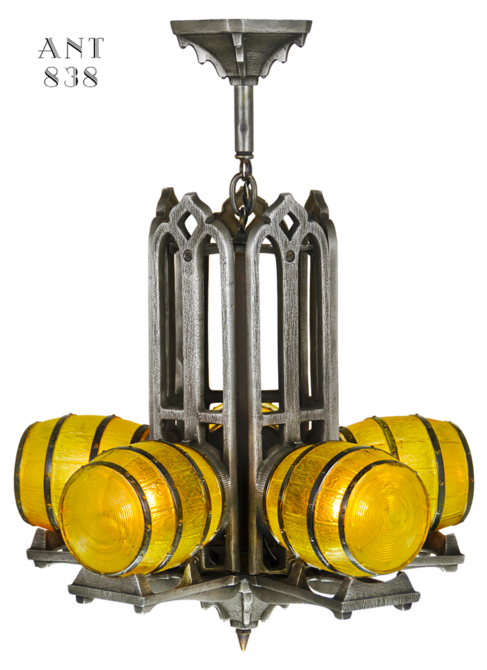 Vintage Hardware & Lighting - Art Deco Chandelier Antique Slip Shade ...